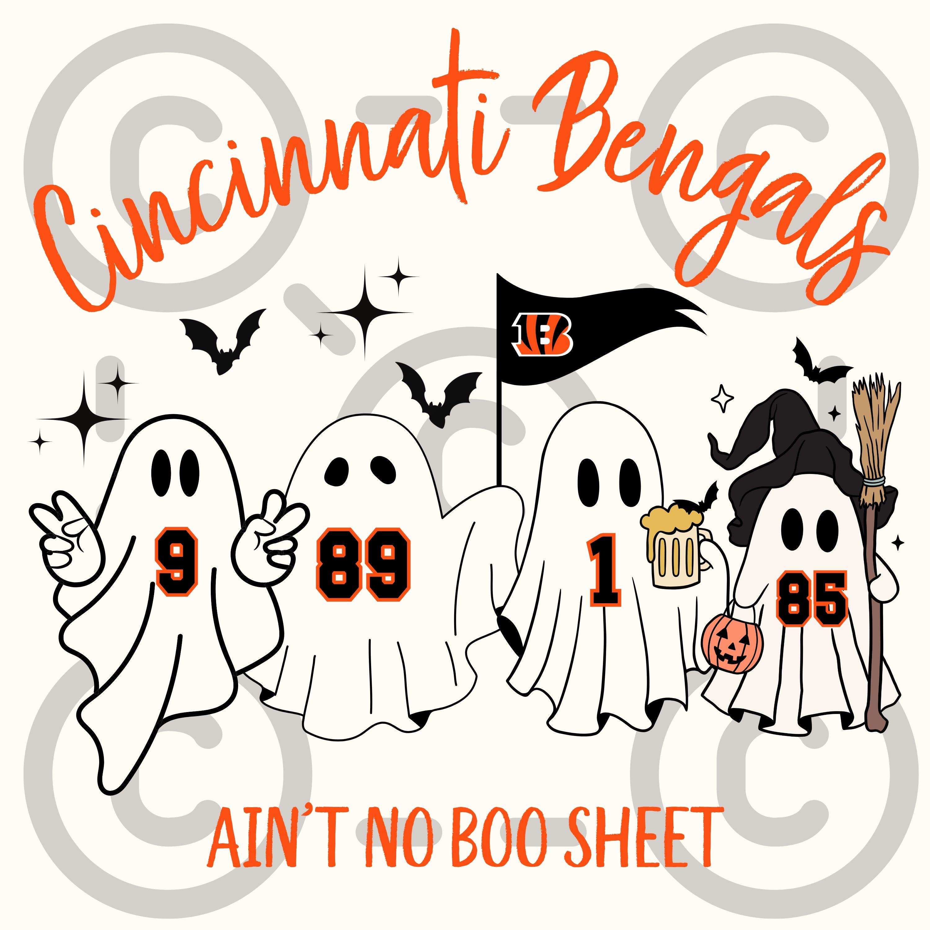 Cincinnati Football Halloween PNG, Bengals Boo Sheet Ghost, Cincinnati ...