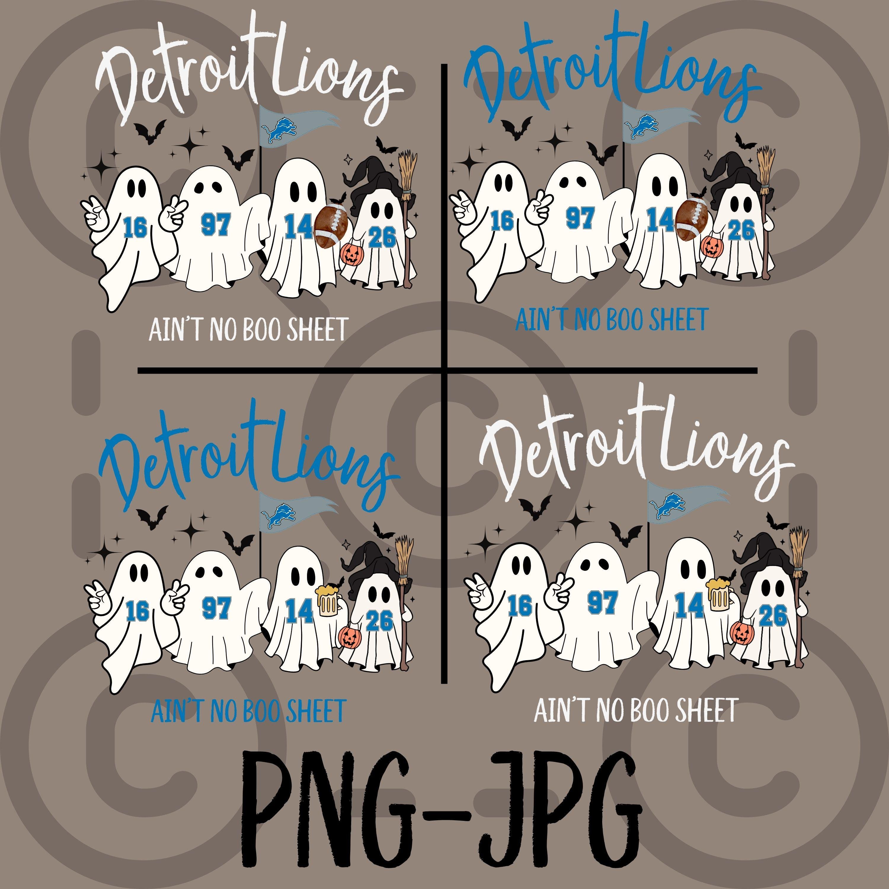 Detroit Football Halloween PNG, Lions Boo Sheet Ghost, Detroit Lions ...