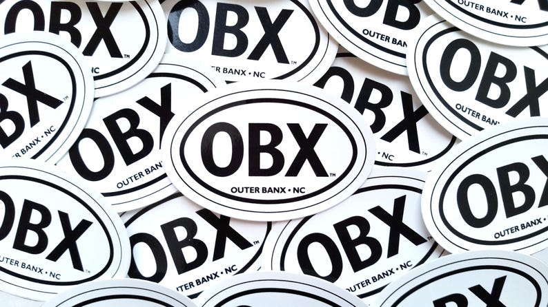 OBX Outer Banks North Carolina Vinyl Sticker Large or Small Size Vinyl ...