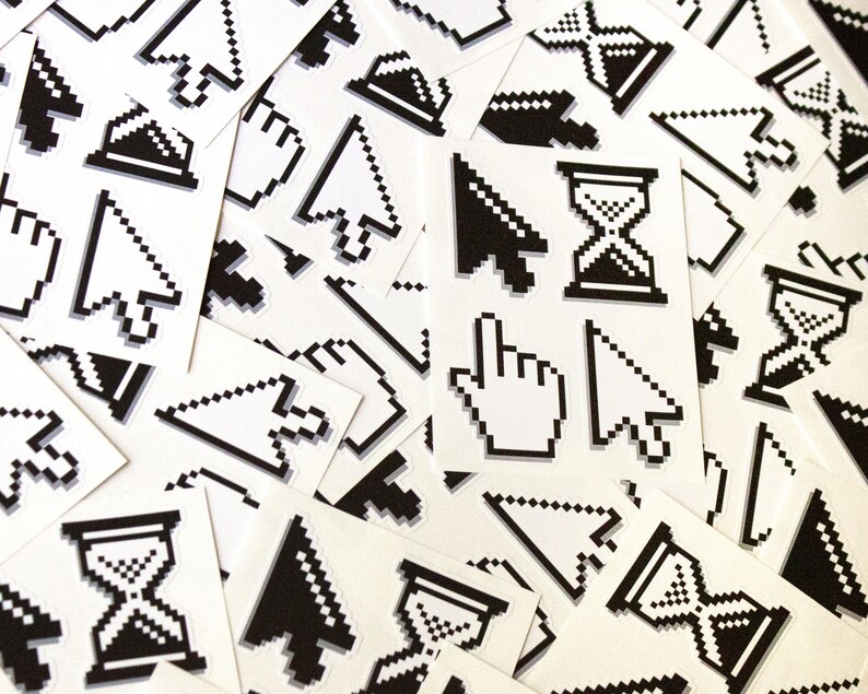 Computer Cursor Icons Vinyl Sticker Sheet (4 Stickers!) | Vinyl Decals ...