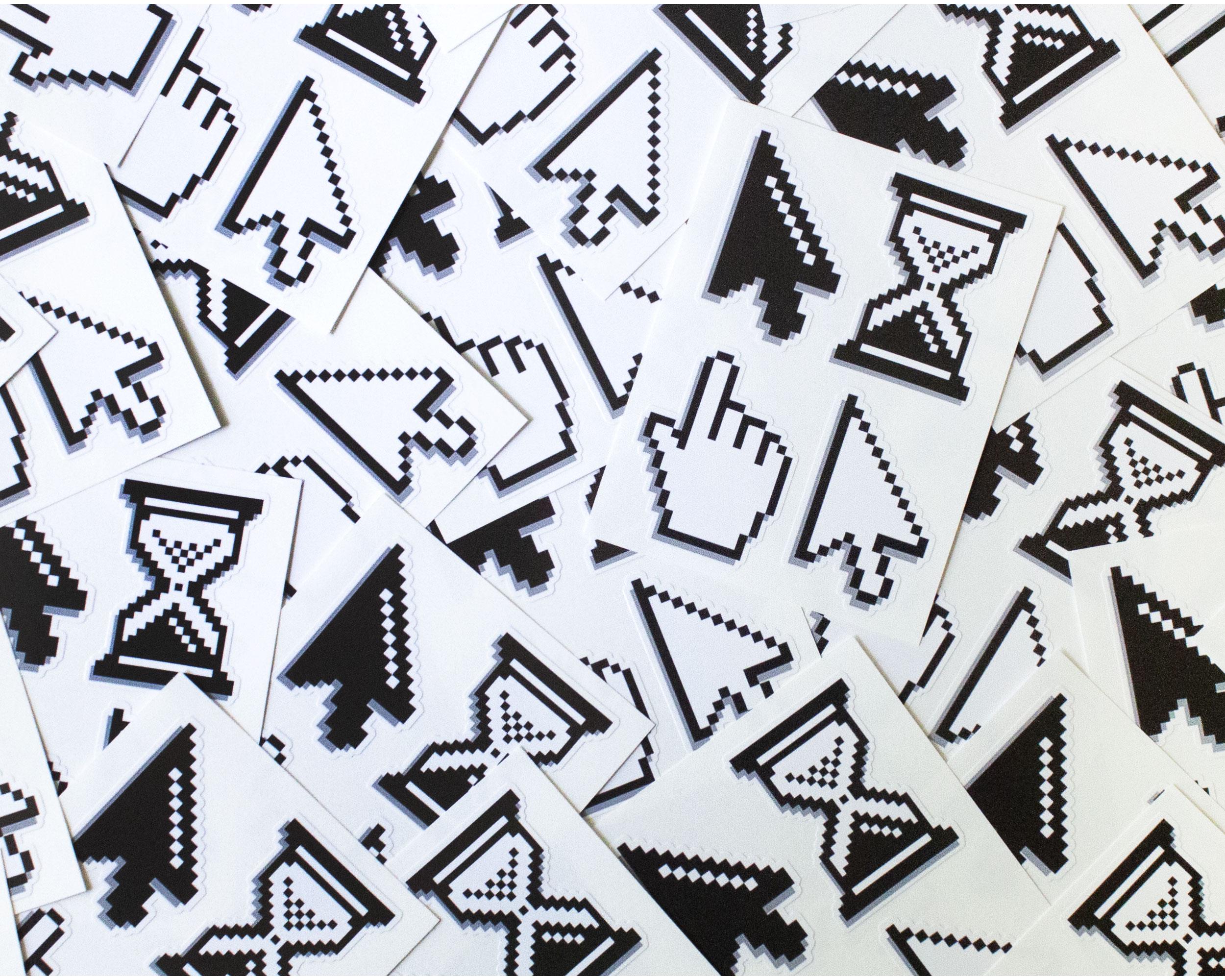 Computer Cursor Icons Vinyl Sticker Sheet (4 Stickers!) | Vinyl Decals ...
