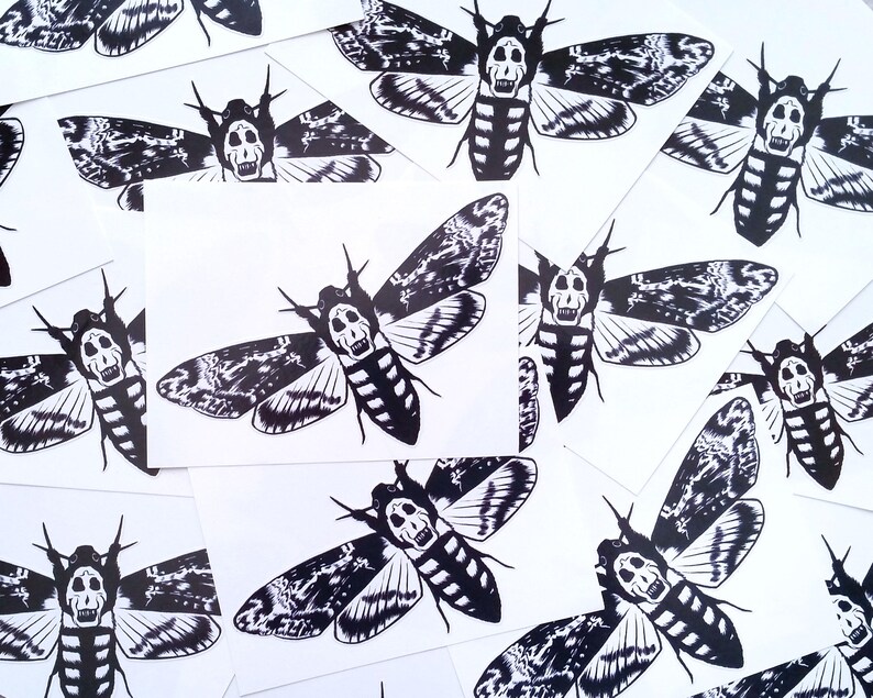 Death's Head Moth Vinyl Sticker | Salvador Dali Inspired Vinyl Decal ...