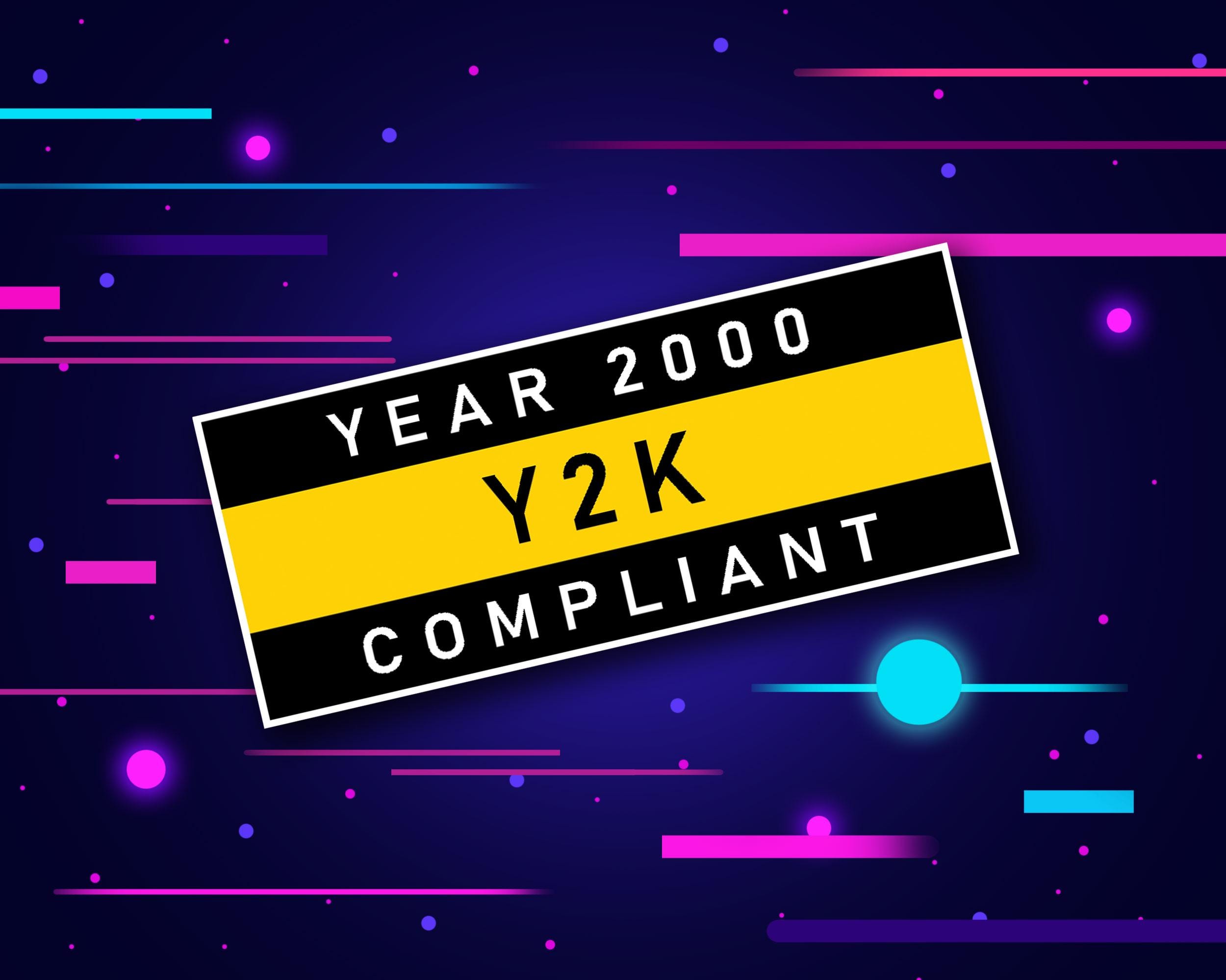 Retro Year 2000 Y2K Compliant Computer Sticker | Vinyl Decals for ...