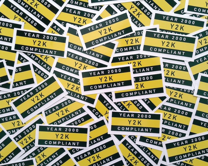Retro Year 2000 Y2K Compliant Computer Sticker | Vinyl Decals for ...