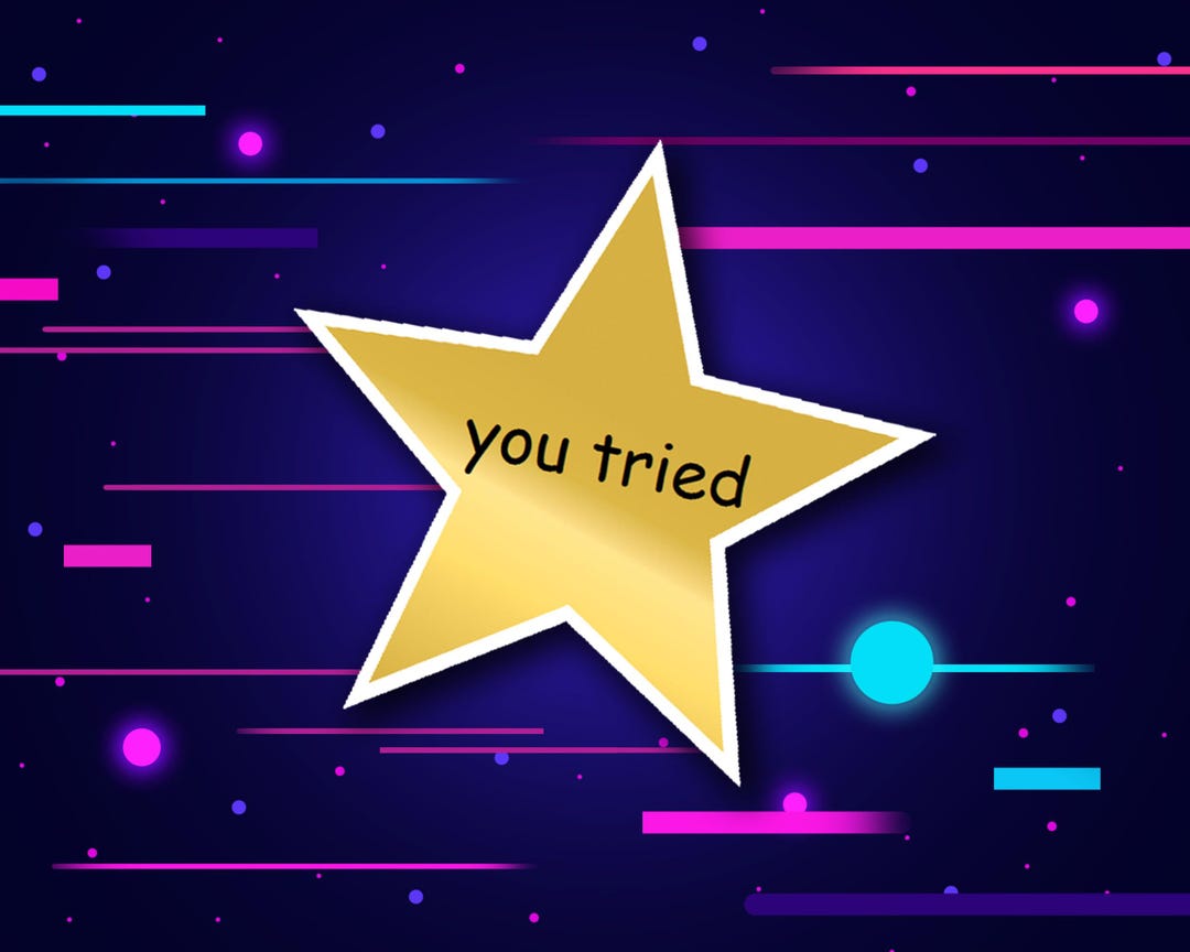You Tried Star Meme Vinyl Sticker | Vinyl Decals for Laptop, Cars ...