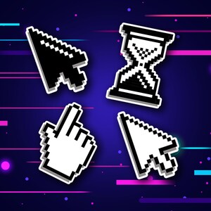 Computer Cursor Icons Vinyl Sticker Sheet (4 Stickers!) | Vinyl Decals ...