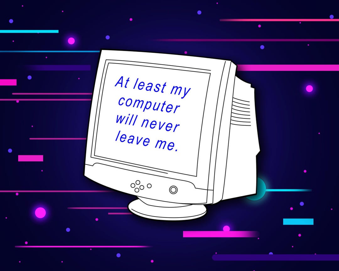 At Least My Computer Will Never Leave Me Vinyl Cut Out Sticker ...