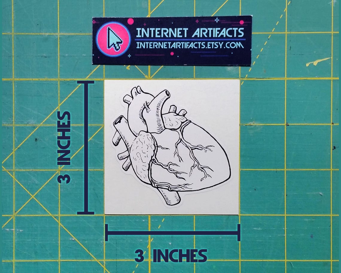 Anatomical Heart Vinyl Sticker | Vinal Decals for Laptop, Cars, Water ...