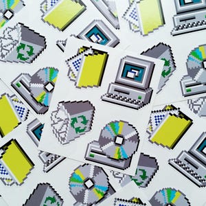 Nostalgic Computer Icons Vinyl Sticker Sheet | 90s Tech Stickers - Etsy