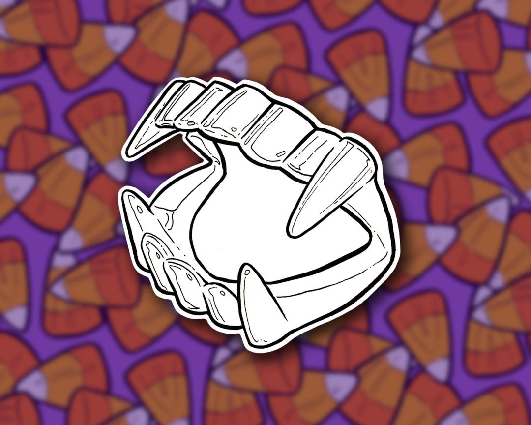 Halloween Vampire Teeth Vinyl Sticker | Vinyl Stickers for Water ...