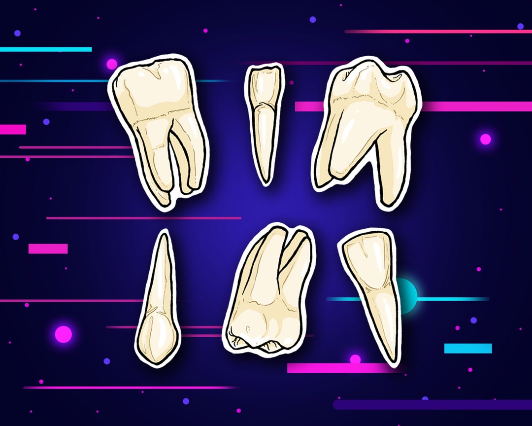 Teeth Vinyl Sticker Sheet (6 Stickers!) | Vinyl Decals for Laptop, Cars ...