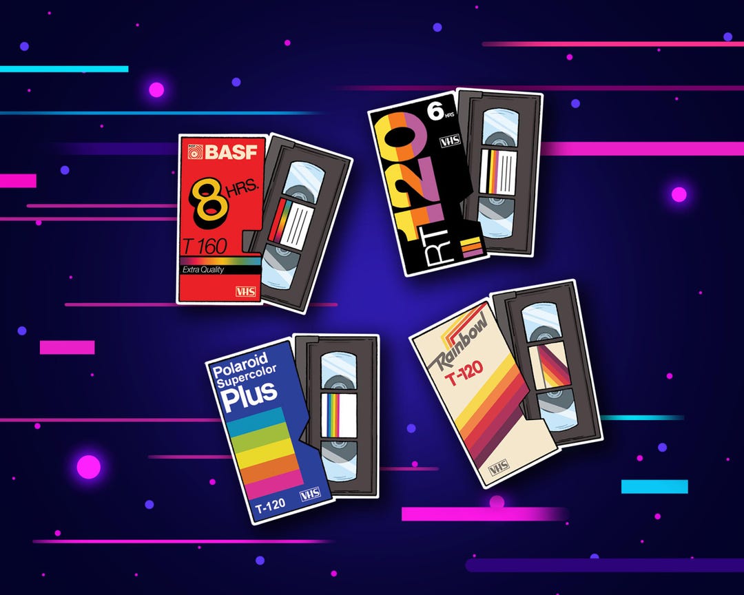 Blank VHS Tapes Vinyl Sticker Sheet (4 Stickers!) | Vinyl Stickers for ...