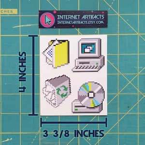 Nostalgic Computer Icons Vinyl Sticker Sheet (4 Stickers!) | Vinyl ...