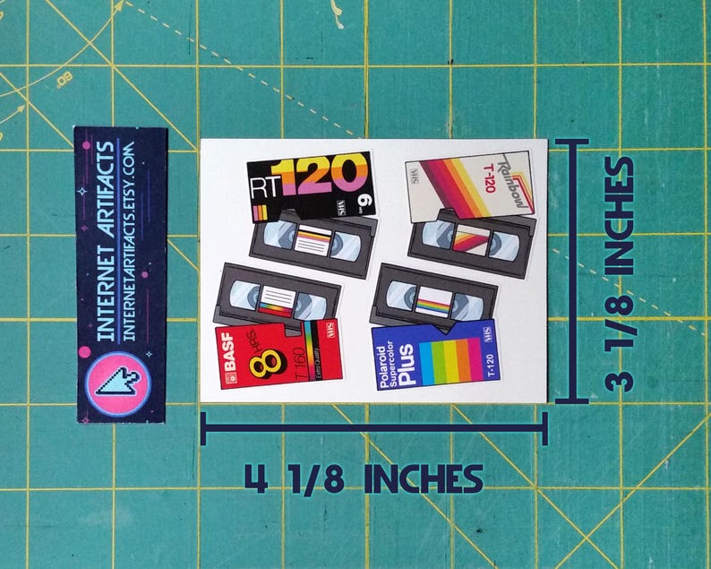 Blank VHS Tapes Vinyl Sticker Sheet 4 Stickers Vinyl Stickers for Water ...