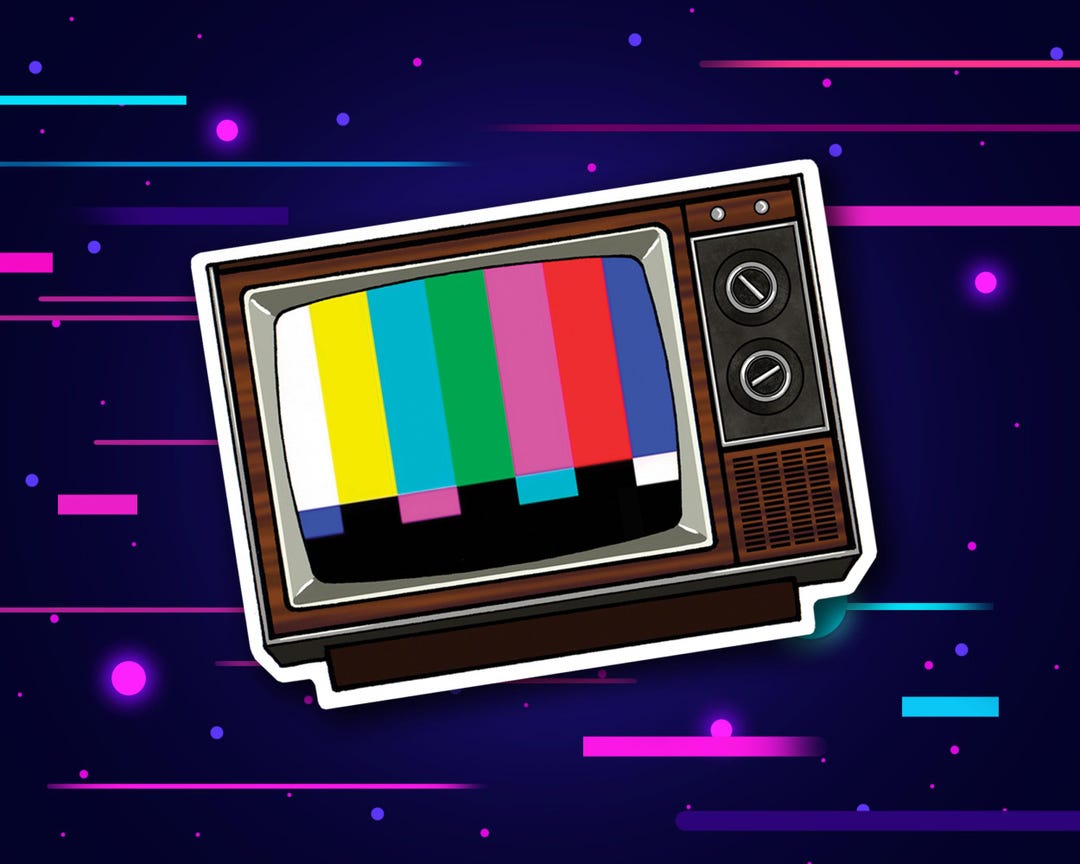 TV Color Bars Vinyl Sticker | CRT TV Sticker for Water Bottles, Laptops ...