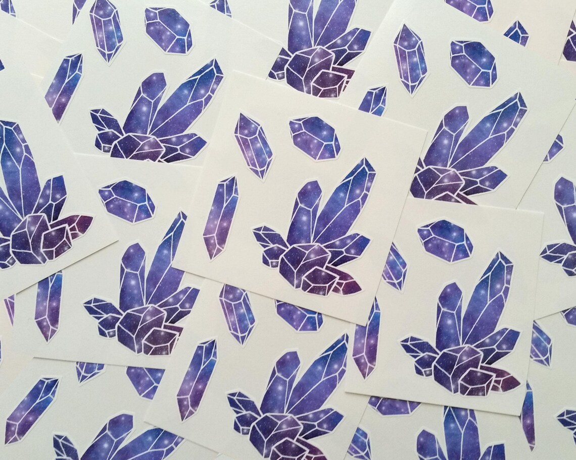 Space Crystals Vinyl Cut Out Sticker Sheet (4 Stickers!) | Vinyl Decals ...