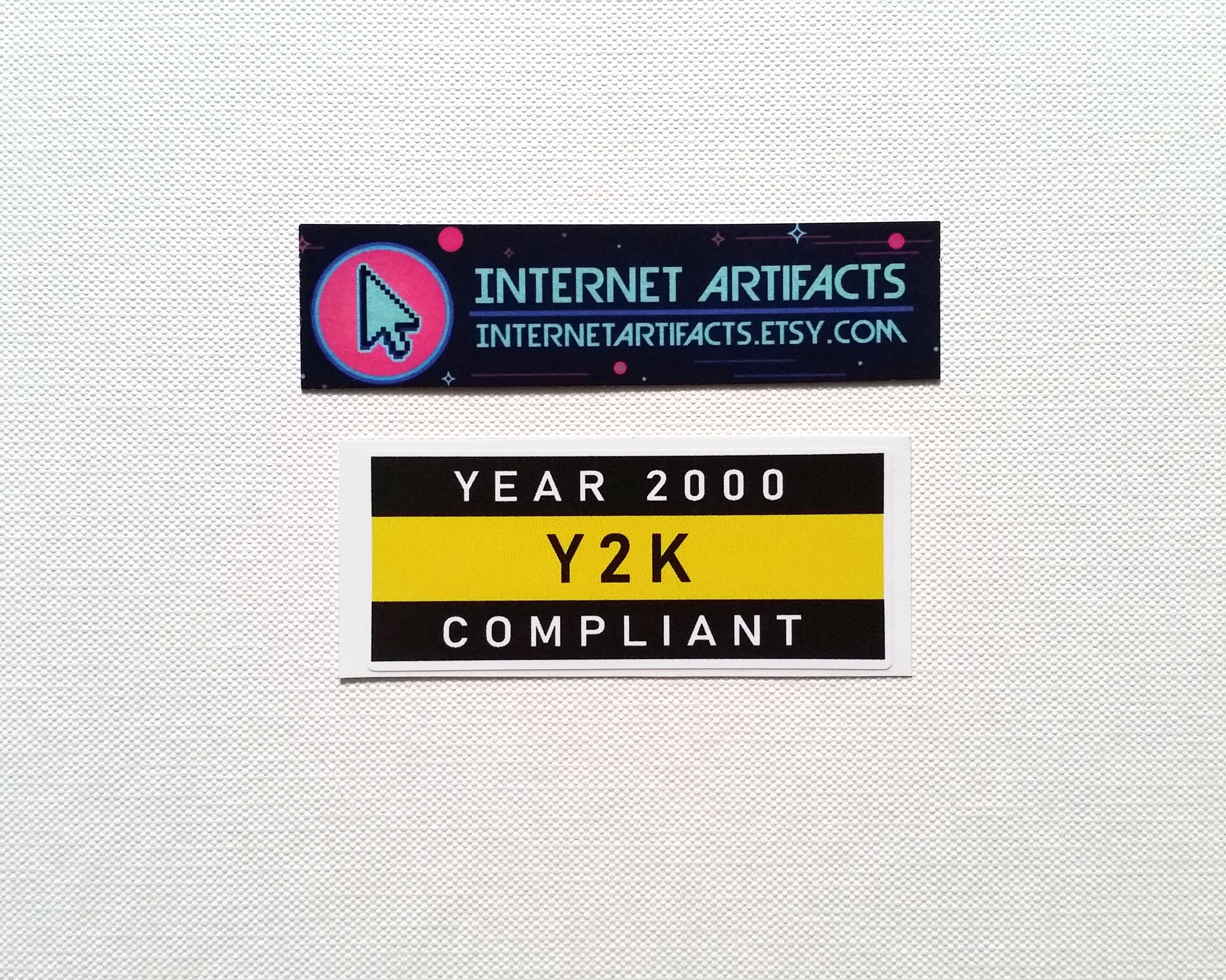 Retro Year 2000 Y2K Compliant Computer Sticker | Vinyl Decals for ...