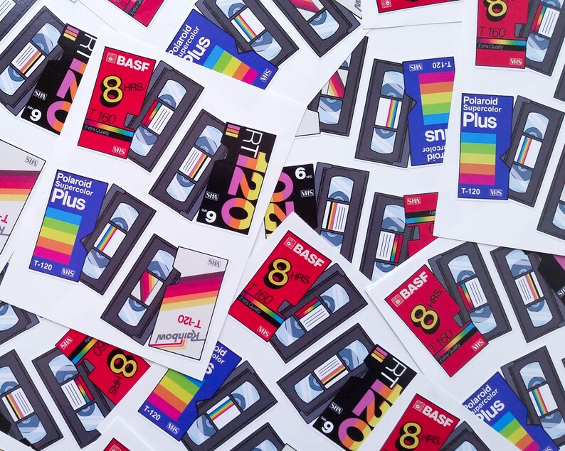 Blank VHS Tapes Vinyl Sticker Sheet (4 Stickers!) | Vinyl Stickers for ...