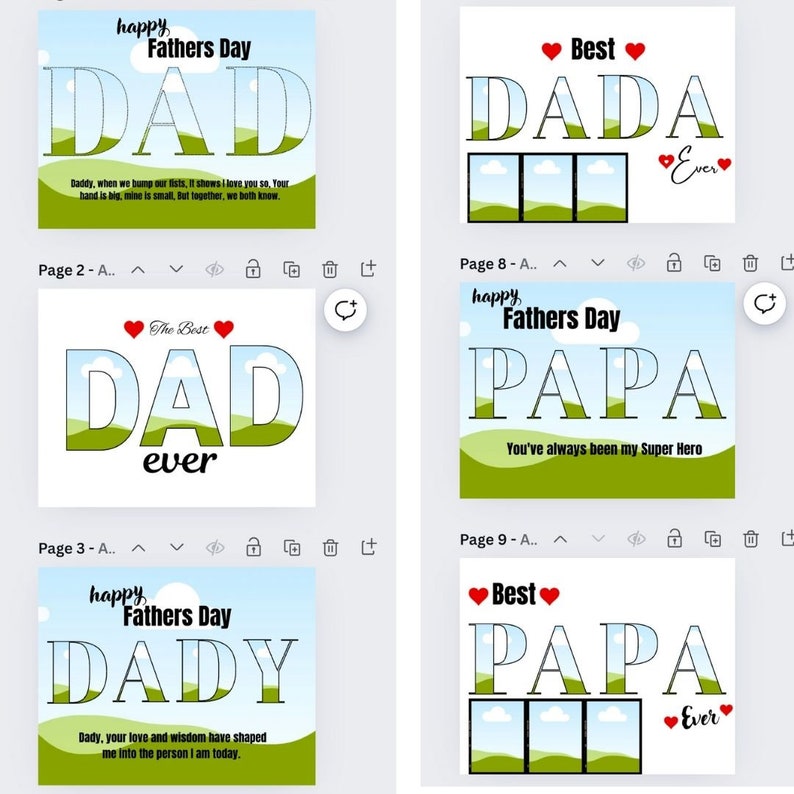 Fathers Day Card Templates | DIY Project | Editable Templates for ...