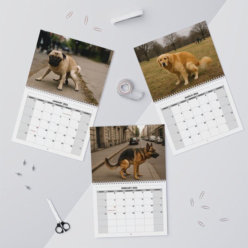 Funny 2026 Dog Calendar | Dumping Doggies Edition | Hilarious Dog Humor ...
