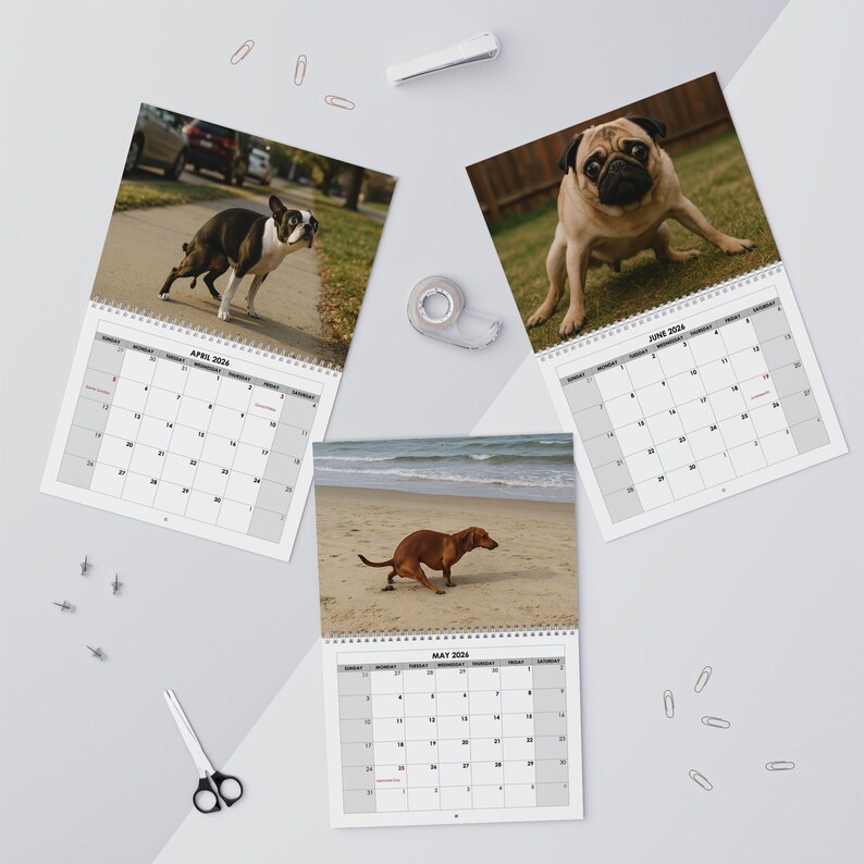 Funny 2026 Dog Calendar | Dumping Doggies Edition | Hilarious Dog Humor ...