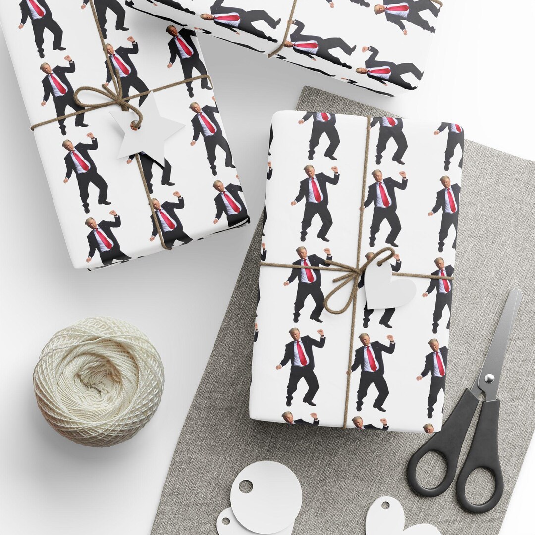 Wrapping Papers, Christmas Gift Wrap, Trump 47 Dancing Republican Gag ...