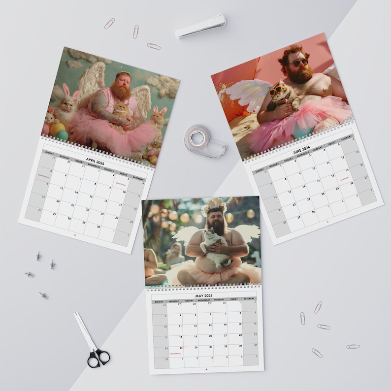 Funny Cat Dudes 2026 Wall Calendar – Funny Cat Calendar, Cat Lover Gift ...