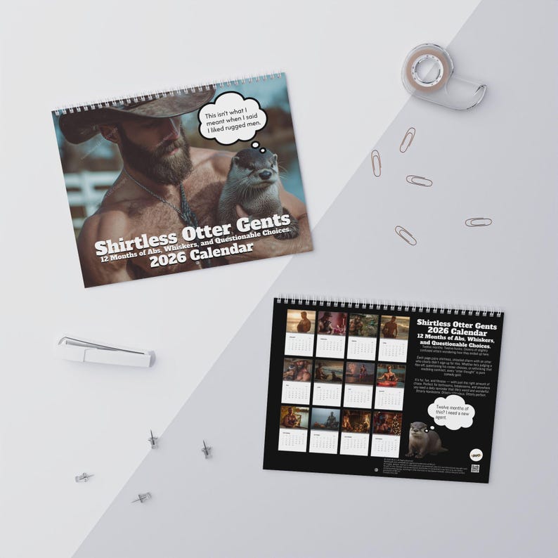 Funny Otters 2026 Wall Calendar – Cute Animal Calendar With Funny ...