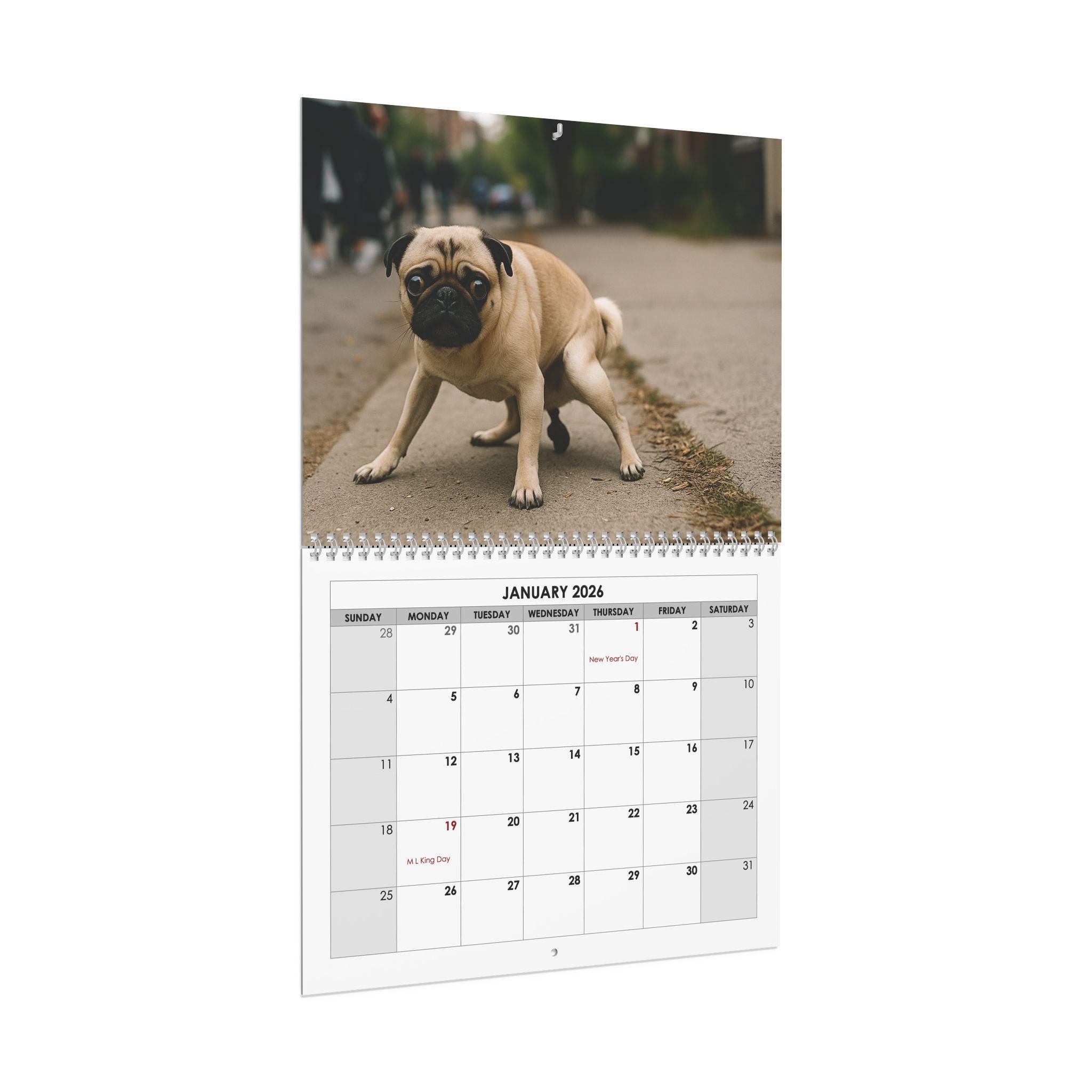 2026 Dog Wall Calendar, Funny Pooping Dogs Gifts for Him Dad Mom Her ...