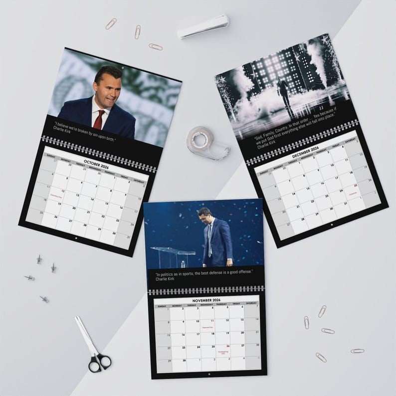 Charlie Kirk 2026 Wall Calendar Turning Point USA Inspirational Wall ...