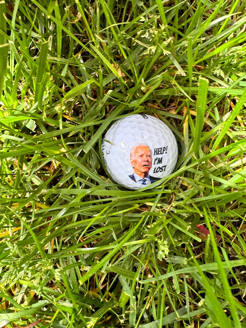 Help I'm Lost Joe Biden Golf Ball, Confused Sleepy Joe Funny Joe Biden ...