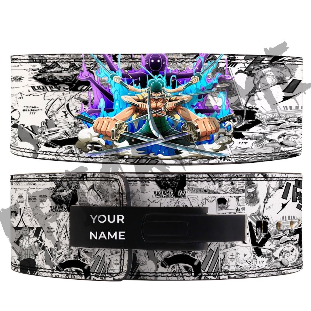 One Piece Zoro Anime Leather Lever Belt: Powerlifting Gym Weightlifting ...
