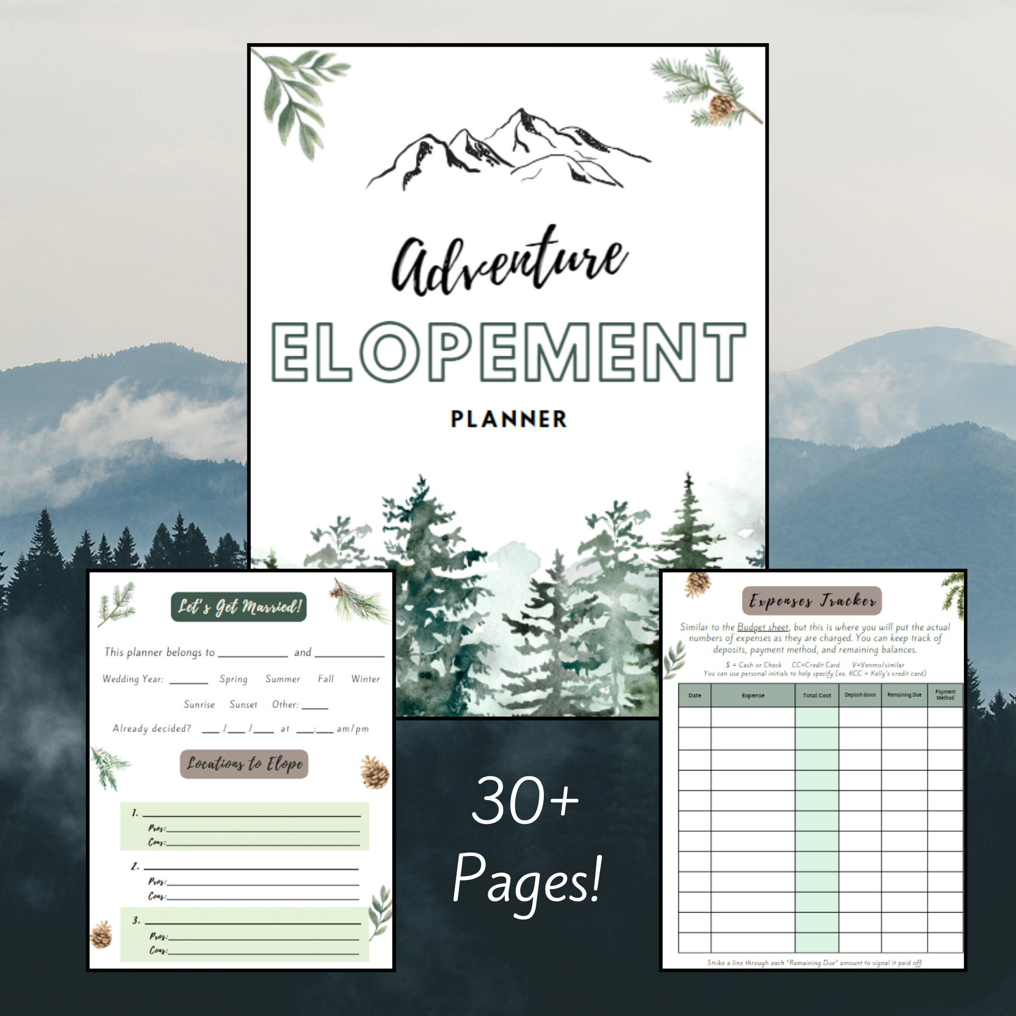 Adventure Elopement Planner (mountain Edition) National Park ...