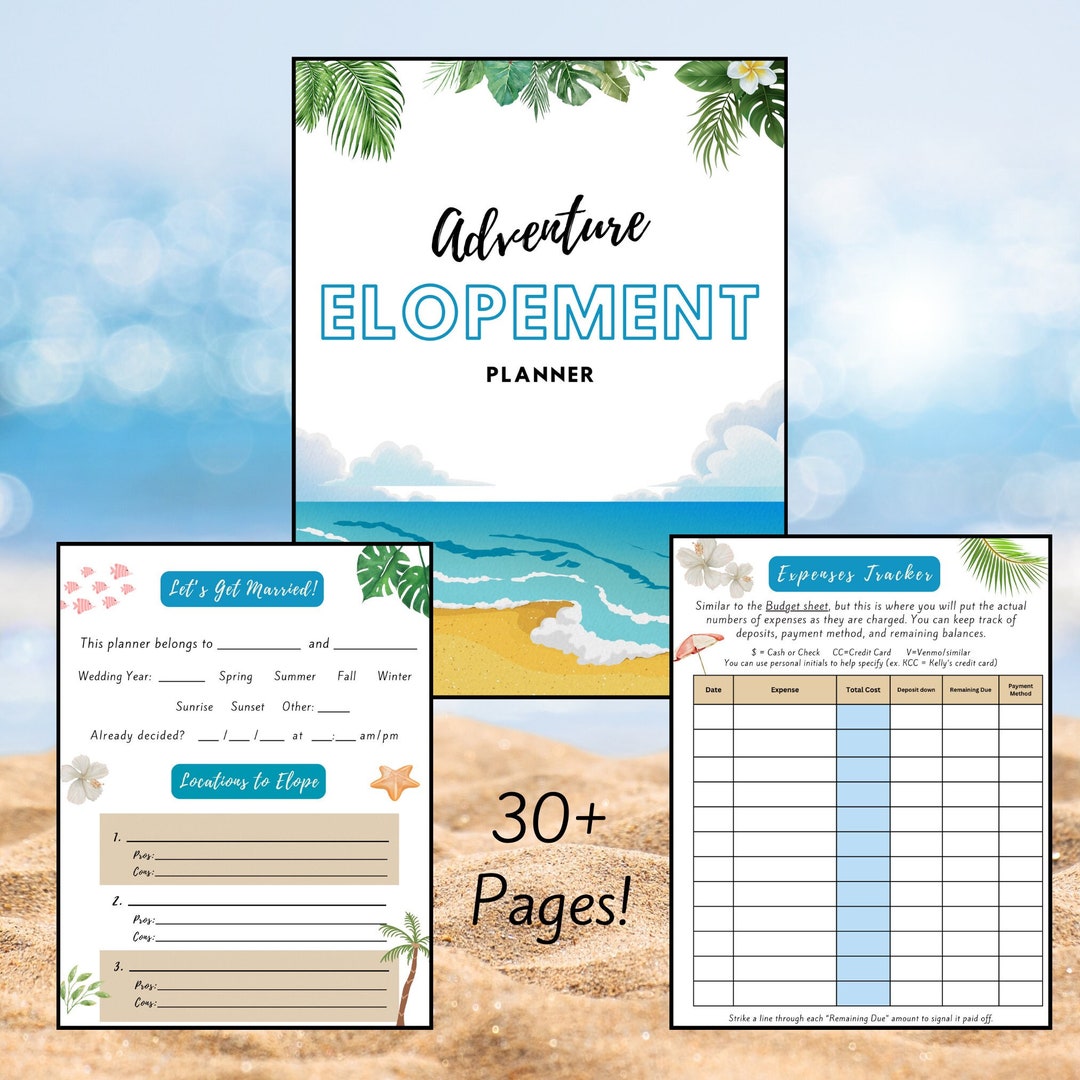 Adventure Elopement Planner (tropical Edition) Beachy Destination ...