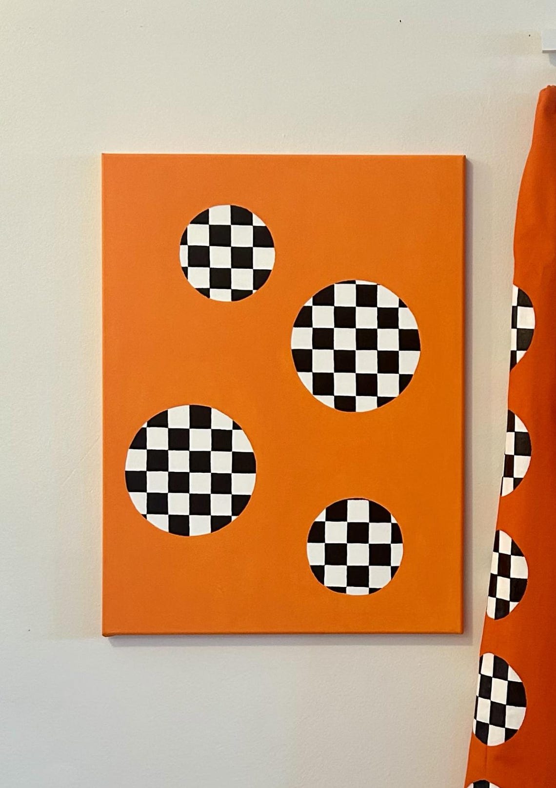 Abstract Checkerboard Acrylic Painting on Canvas 18x24 - Etsy