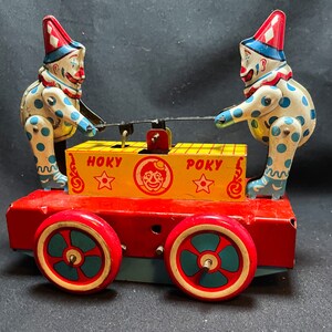 Vintage Wyandotte Wind up Hoky Poky Clown Hand Car Toy - Etsy