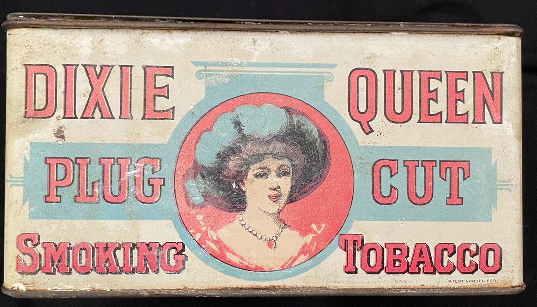 Dixie Queen Plug Cut Smoking Tobacco Lunch Pail Style Tin - Etsy
