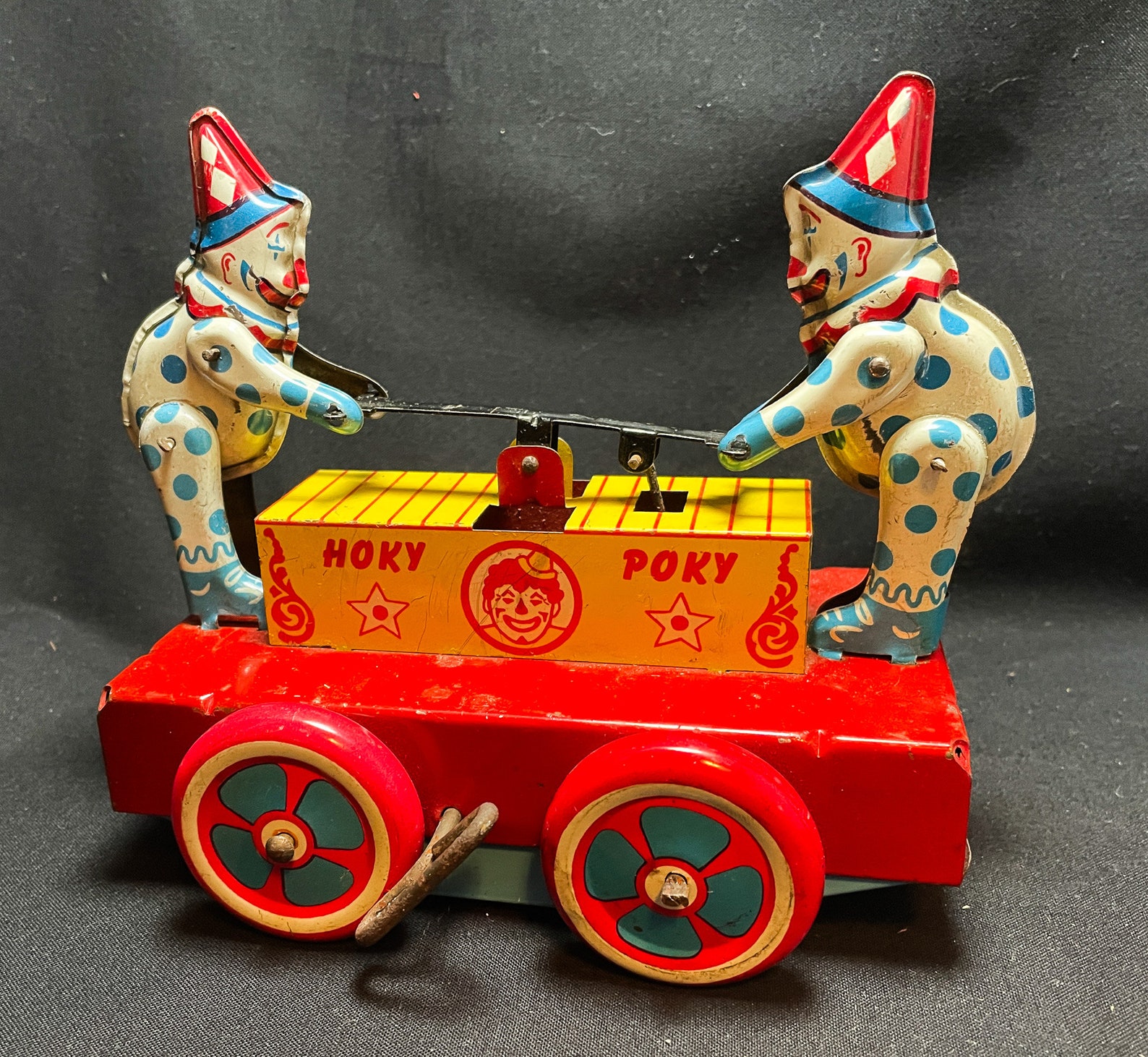 Vintage Wyandotte Wind up Hoky Poky Clown Hand Car Toy - Etsy