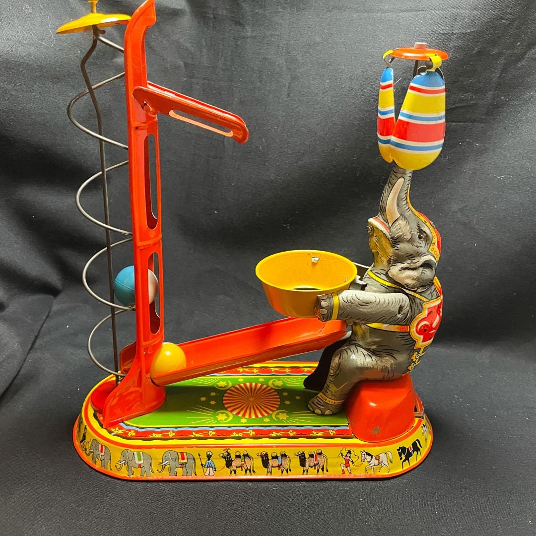 Remarkable Vintage Wind up Circus Elephant Tin Toy. Made in Japan - Etsy