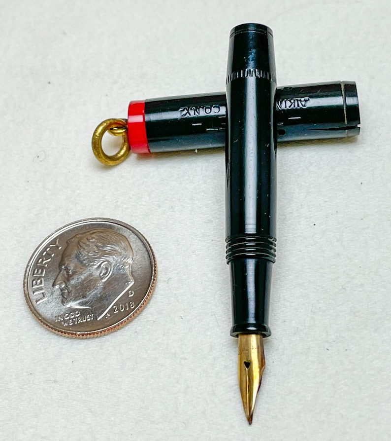 Vintage Aikin Lambert “the Pet” Miniature Fountain Pen – Black With Red ...