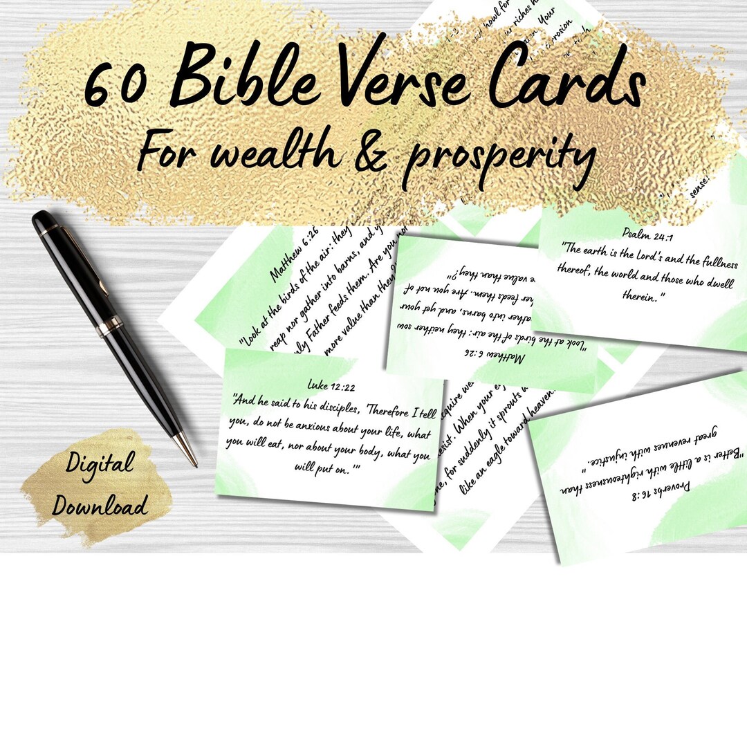 60 Bible Verse Cards for Wealth and Prosperity - Etsy