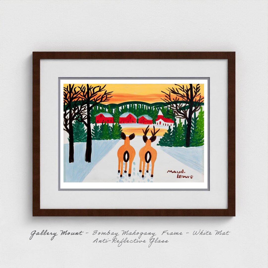 Deer Overlooking Village 1966 Maud Lewis Giclee Print | Nova Scotia ...