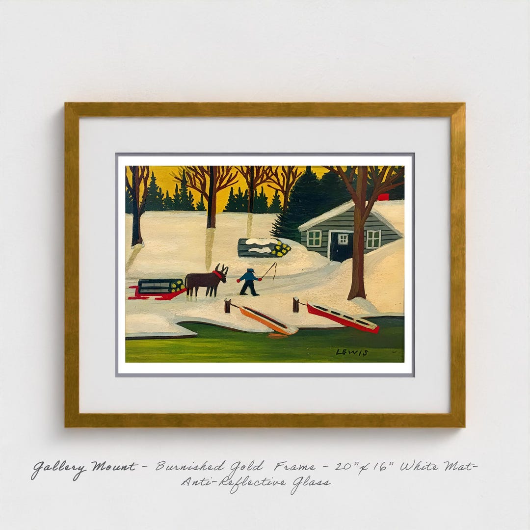 Maud Lewis Winter Cabin Giclee Canvas Print | 1945 Early Work | Nova ...