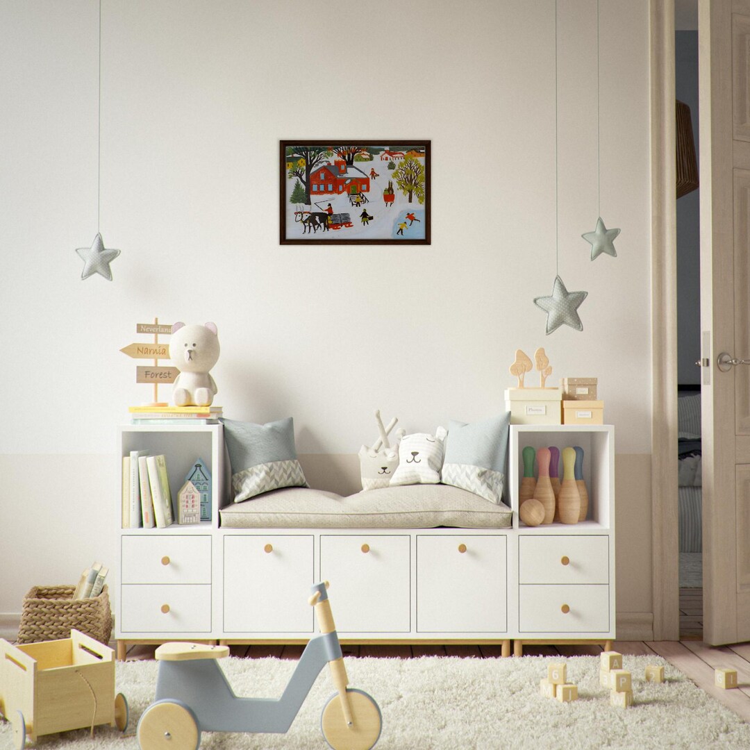 Maude Lewis 'winter Sleigh Ride' Framed Canvas - Iconic Canadian Folk ...