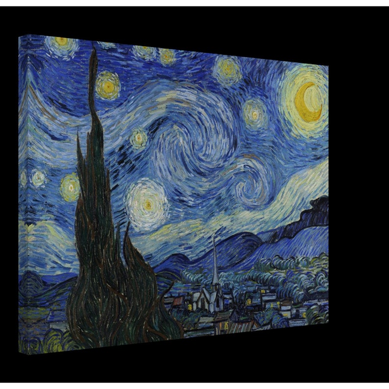 Vintage Art Original Oil Painting Print Digital Download the Starry ...