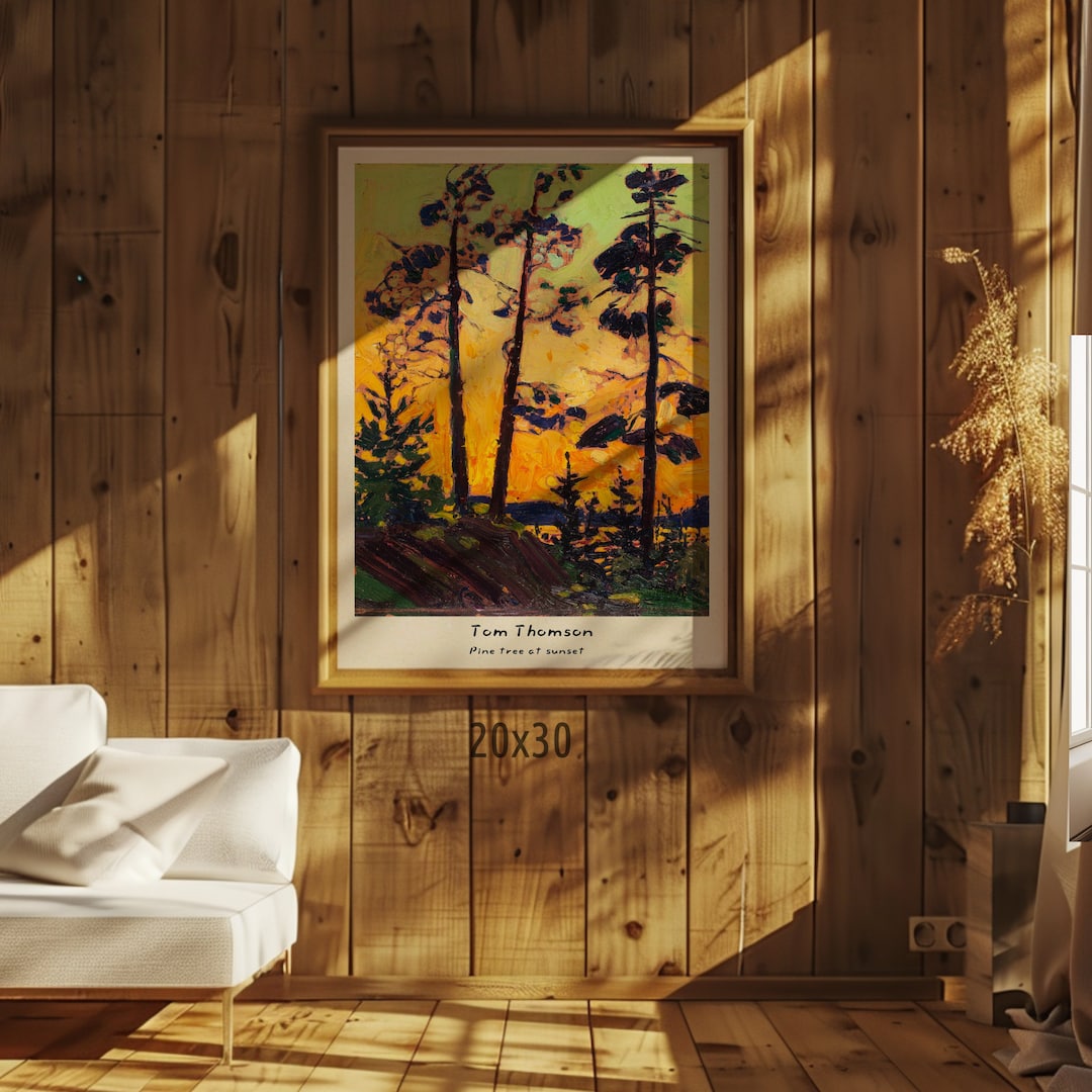 Tom Thomson, Pine Trees at Sunset, Giclee Pigment on on Museum-quality ...