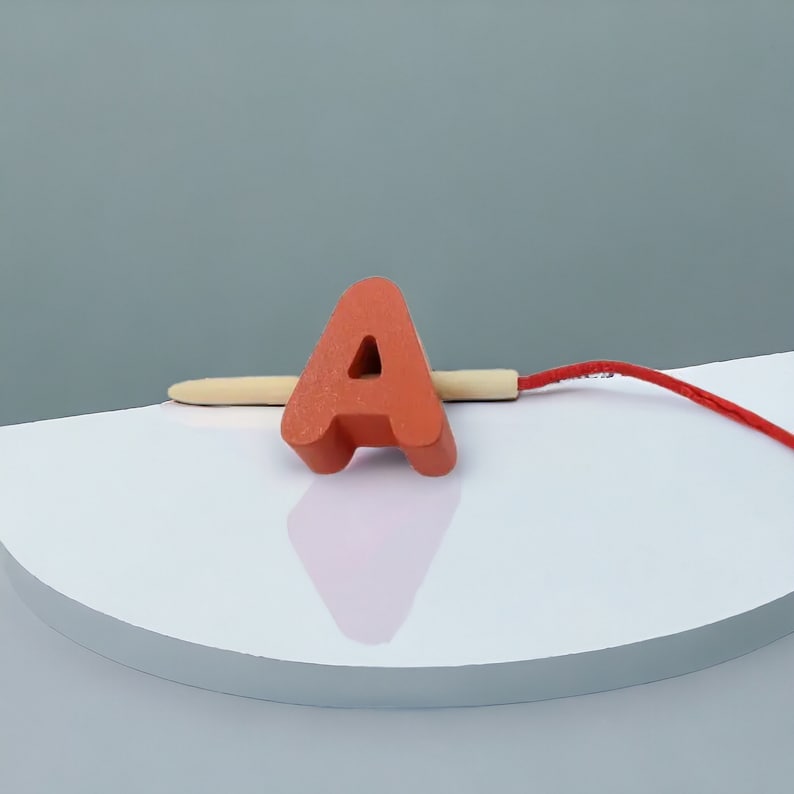 26 Piece Wooden Alphabet Beading, Letter Recognition Toy for Kids ...