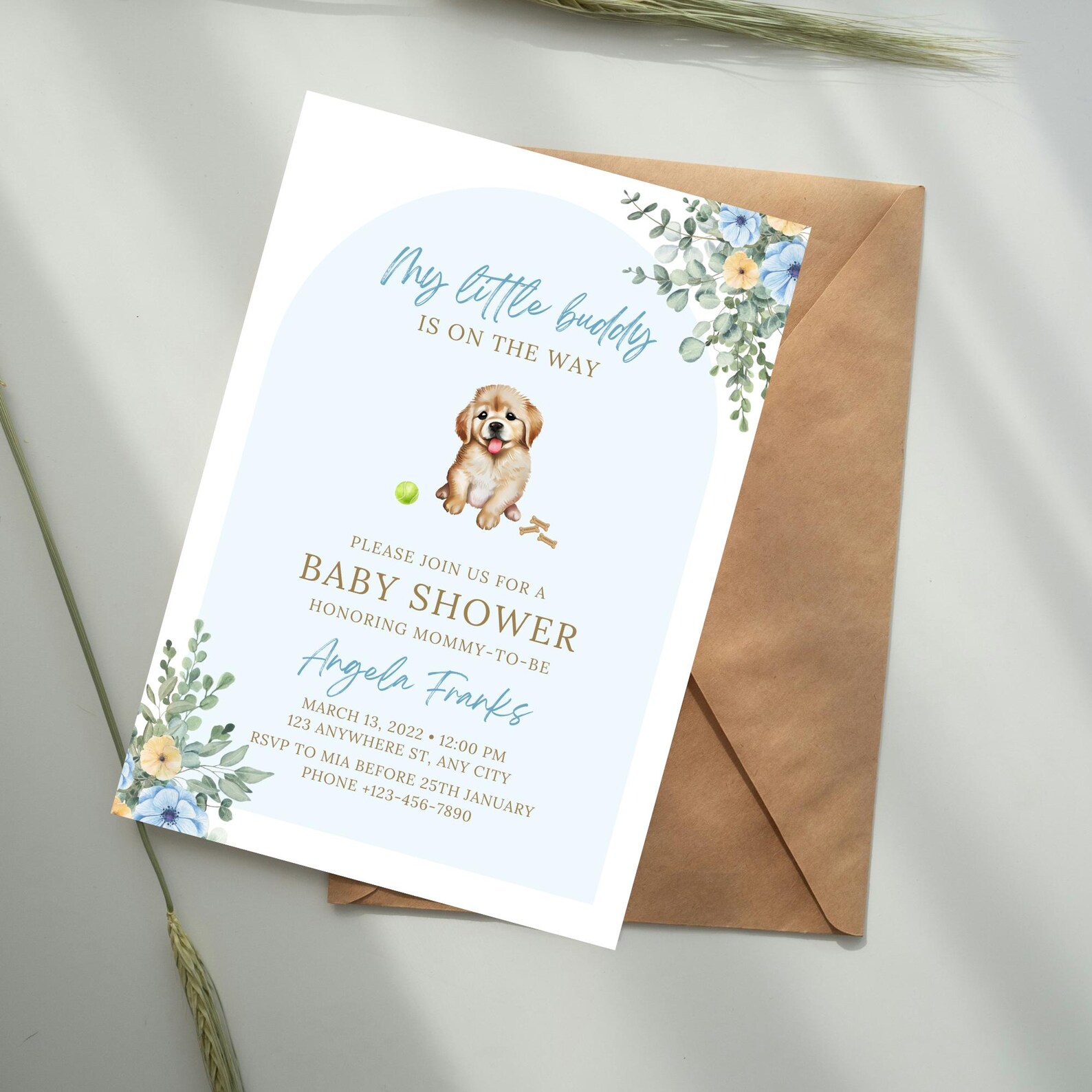 Puppy Baby Shower Invitation Dog Theme Baby Shower Invite Baby ...