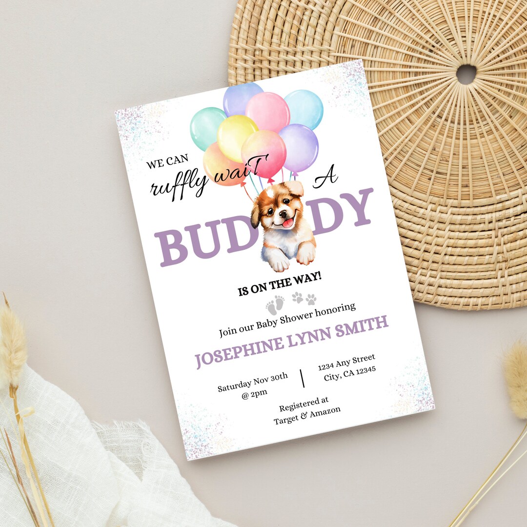 Puppy Baby Shower Invitation Dog Theme Baby Shower Invite Baby ...