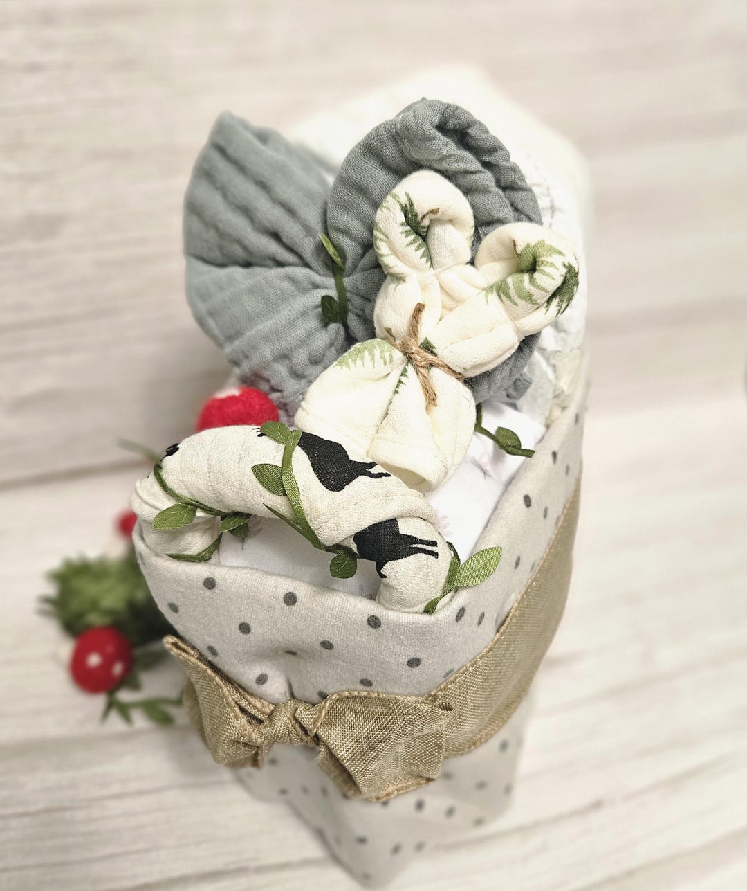 SMALL Woodland Forrest Wilderness Baby Carriage Stroller Diaper Cake ...